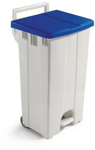 Derby Bin with Pedal - 90 Ltr - White/Blue