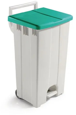 Derby Bin with Pedal - 90 Ltr - White/Green