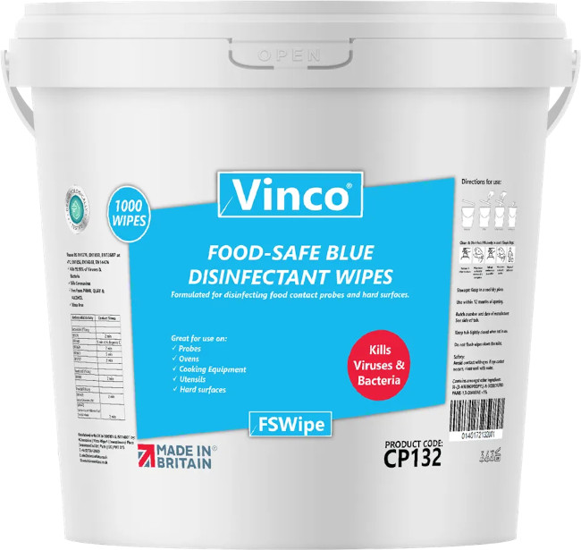 Vinco-FSWipe Food Processing Disinfectant Wipe - 1000 Wipes