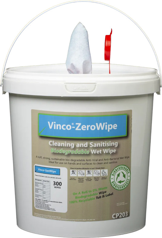 Vinco-ZeroWipe Biodegradable Plastic Free Wet Wipes - 300 Wipes