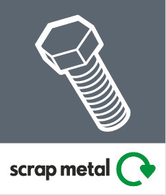 Small Recycling Bin Sticker - Scrap Metal
