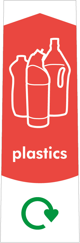 Slim Recycling Bin Sticker - Plastics
