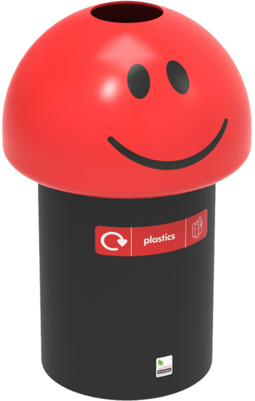 Leafield Smiley Face Emoji Recycling Bin - 60 Ltr - Plastics - Soho ...