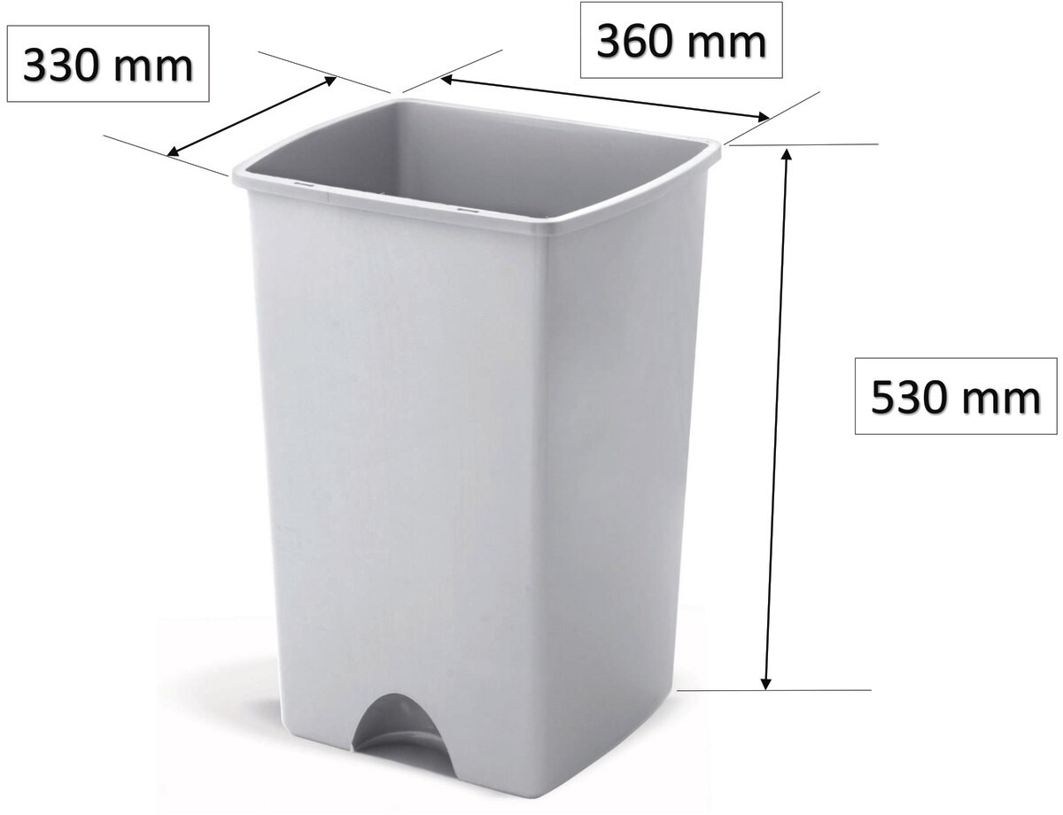 Addis Swing Bin - 40 Ltr - Metallic Grey