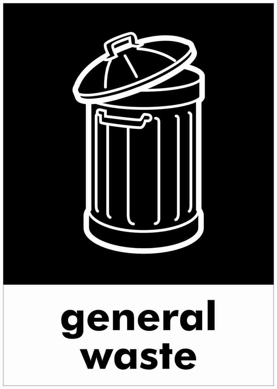 A4 Waste Bin Sticker - General Waste