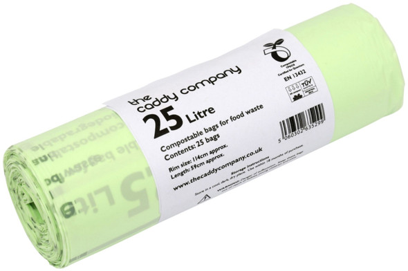 Kerbside Waste & Recycling Caddy Bin - 25 Ltr - Green