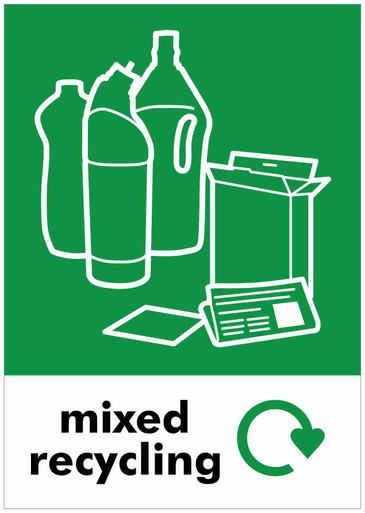 A4 Recycling Bin Sticker - Mixed Recycling