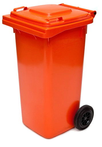 Orange Wheelie Bin - 120 Litre