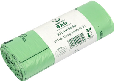All-Green Compost Bag Compostable Commercial Bin Sacks - 90 Ltr