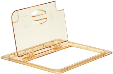 Cambro High Heat Notched FlipLid - GN 1/2 - Amber