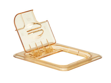 Cambro High Heat Notched FlipLid - GN 1/6 - Amber