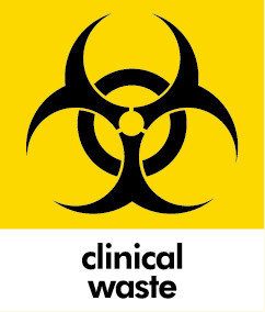 Small Waste Bin Sticker - Clinical Waste