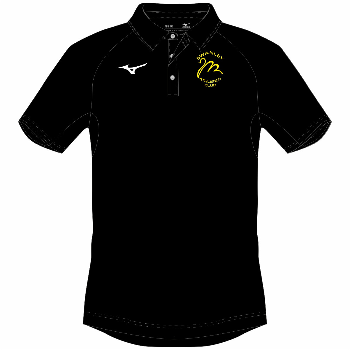 SWANLEY ATHLETICS CLUB - Mizuno Core Polo Unisex - Black - Speed One Sports