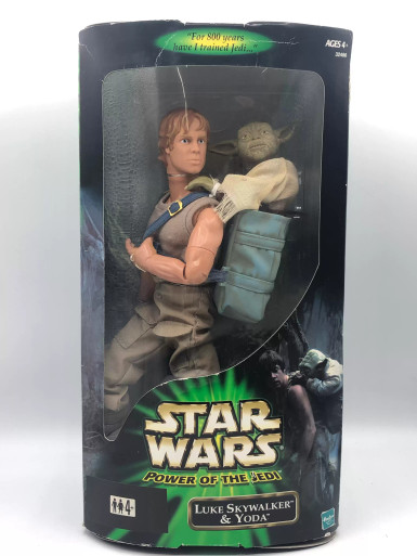 Star Wars Power of the Jedi Luke Skywalker & Yoda in Backpack Action ...