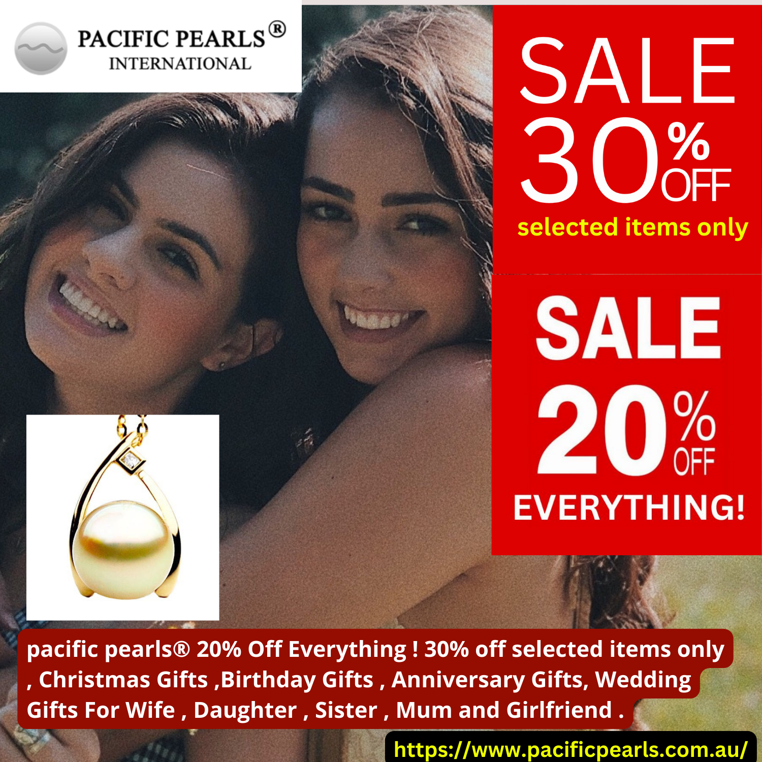 Pearl Pendant Australia, Christmas - Pacific Pearls International