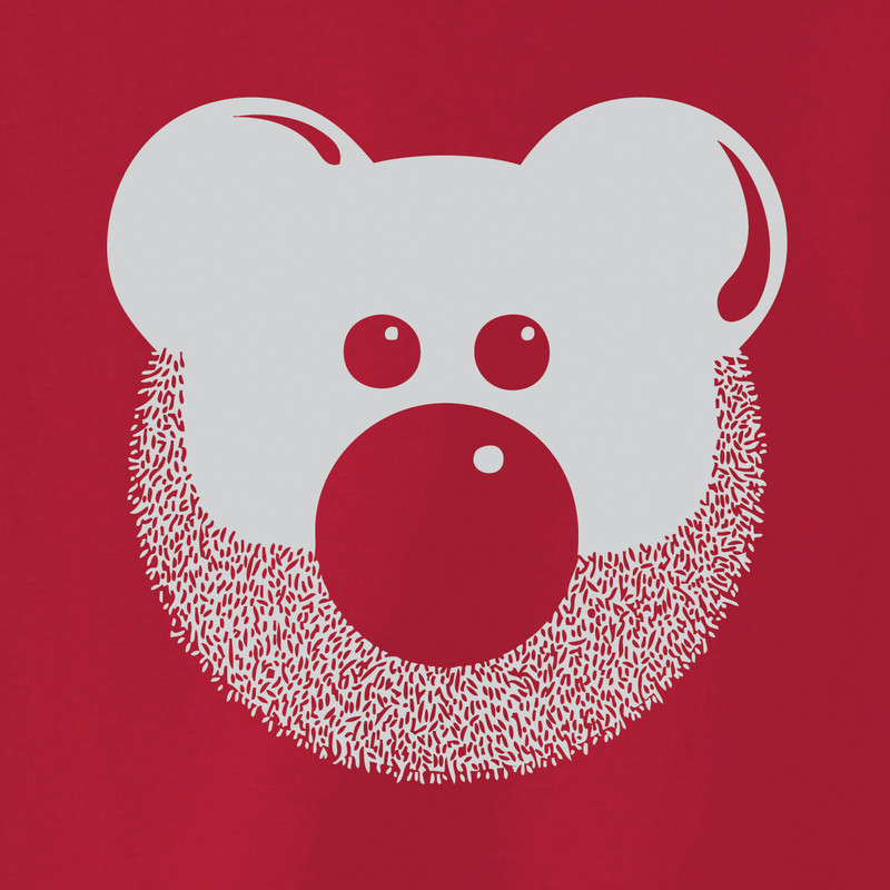 Beardy Bear © on Red