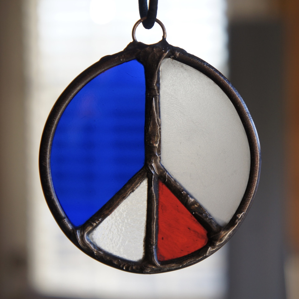 Stained Glass Peace Sign 36 - BURLYSHIRTS