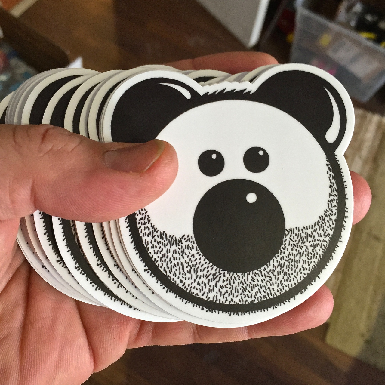 BEARDY BEAR STICKERS - BURLYSHIRTS