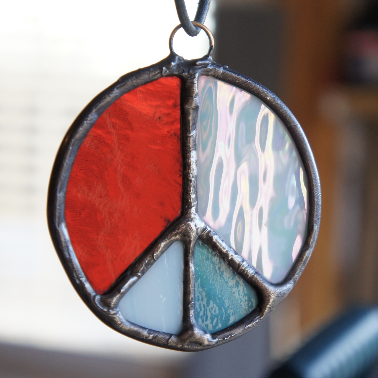 Stained Glass Peace Sign 58 - BURLYSHIRTS