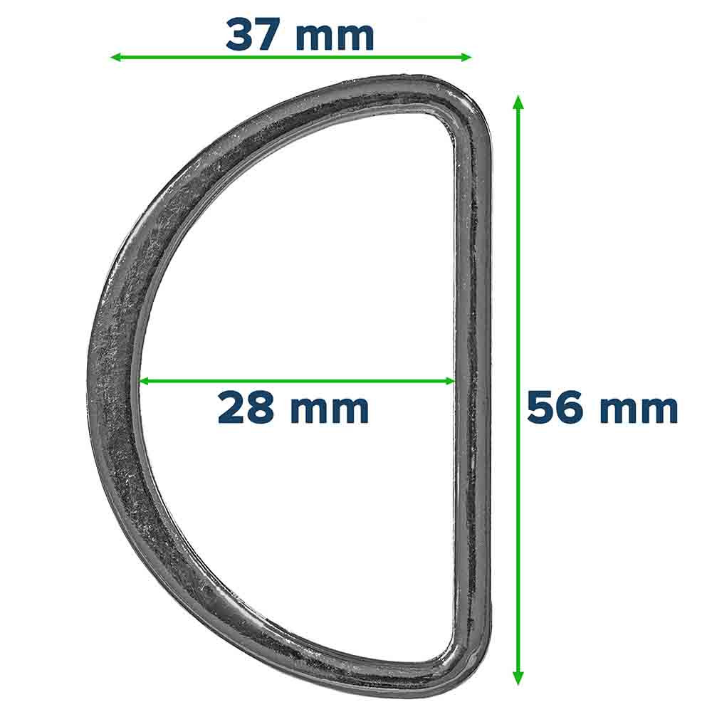 Silver Flat Metal D-Ring - 2 Inch | Paracord Planet