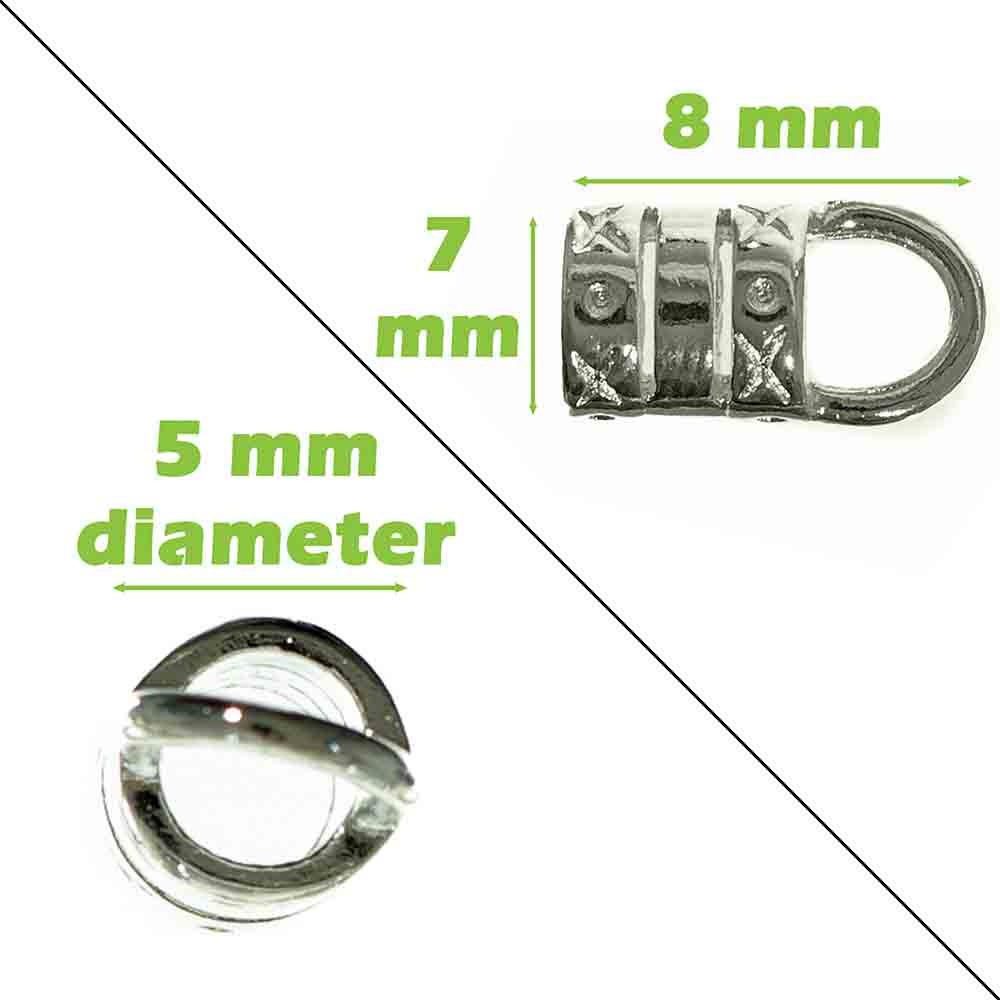 5mm Tube Crimp End - Silver | Paracord Planet