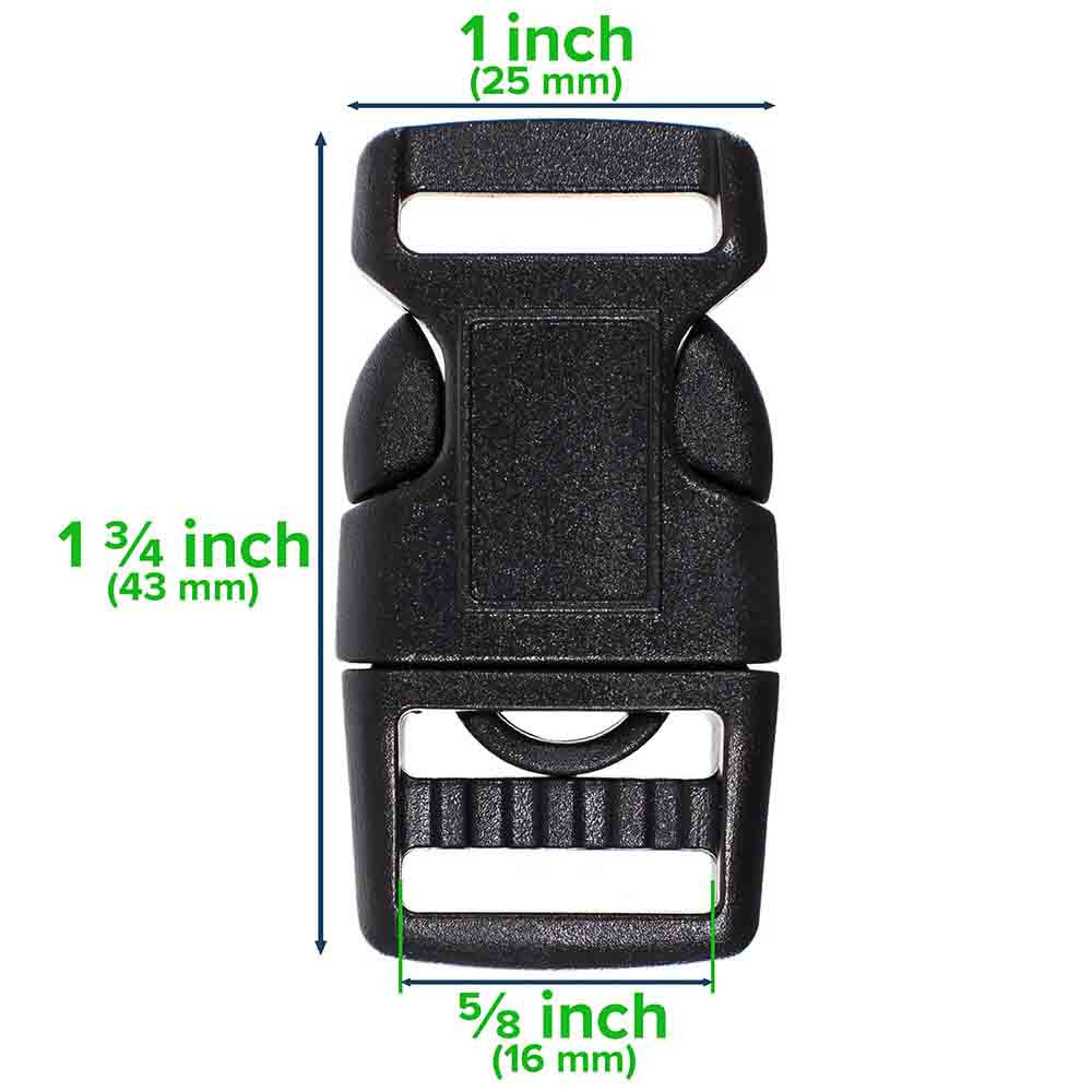 Buckle with Hidden Handcuff Key - Black | Paracord Planet