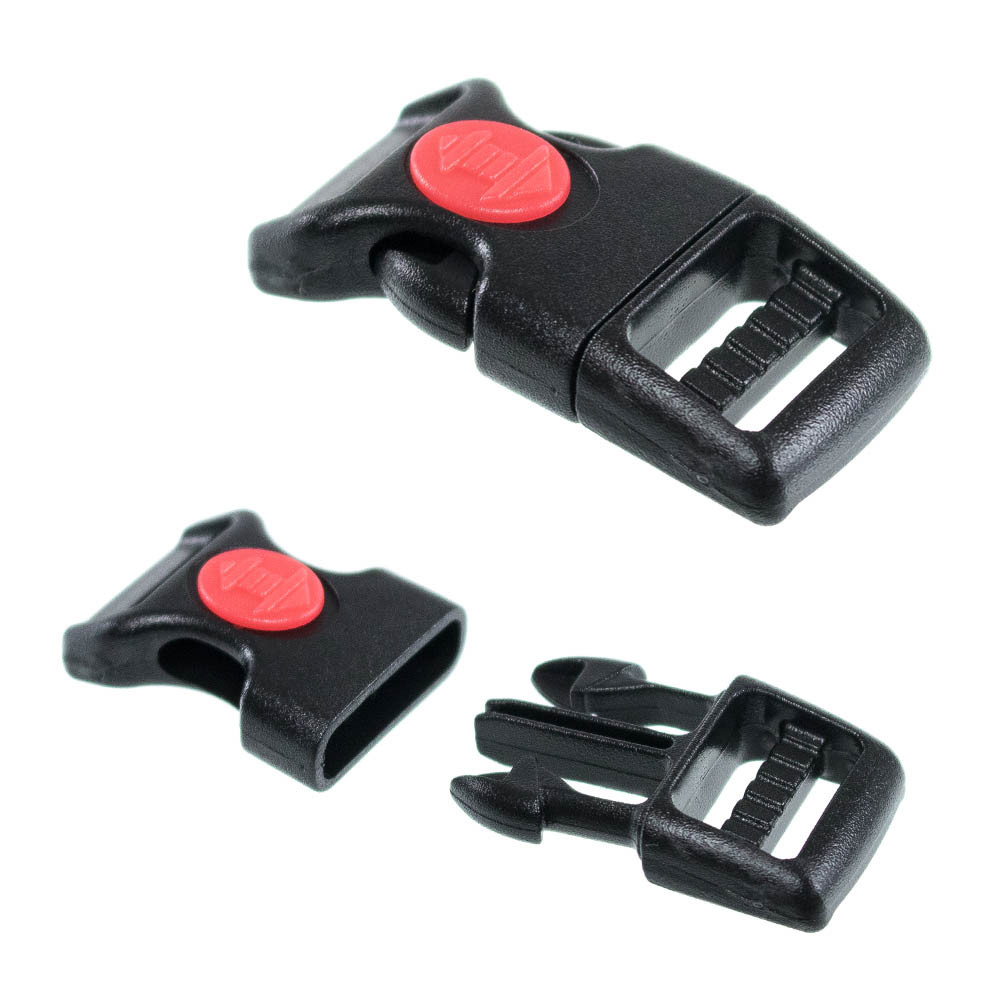 Curved Black Side Center Lock Buckle 5/8in | Paracord Planet
