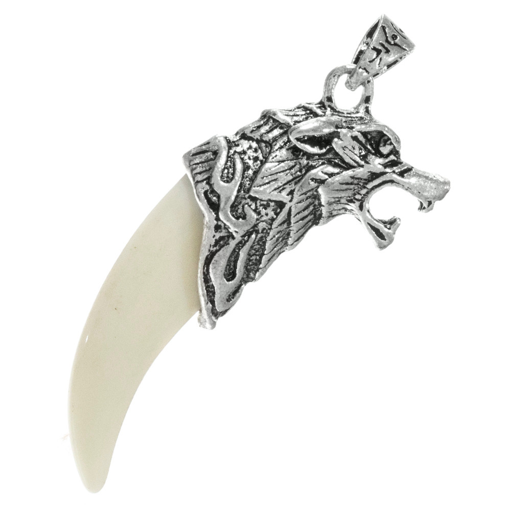Smooth Silver Wolf Tooth Pendant | Paracord Planet