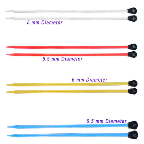 10 Inch Acrylic Knitting Needle Set - 8 Piece | Paracord Planet