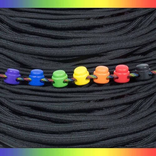 Rainbow Double Barrel Cord Lock - 40 Pack | Paracord Planet