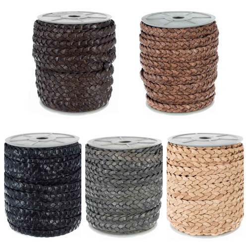 Flat Braided Leather Cord - Multiple Colors | Paracord Planet