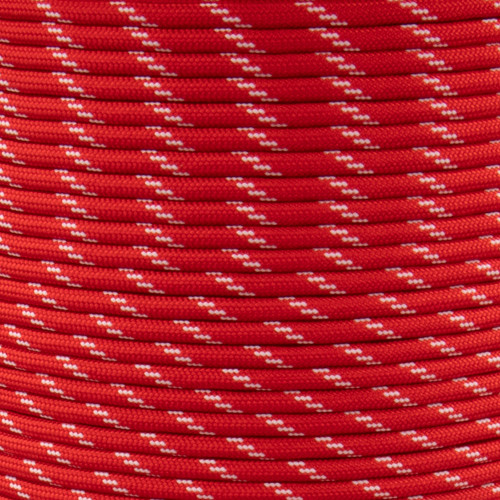 Red with White Stripe 550 Paracord - 100 Feet | Paracord Planet