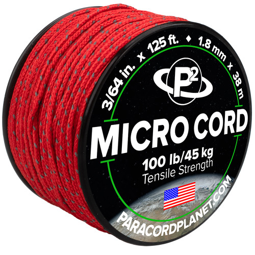 Imperial Red Micro Cord Reflective Tracers | Paracord Planet