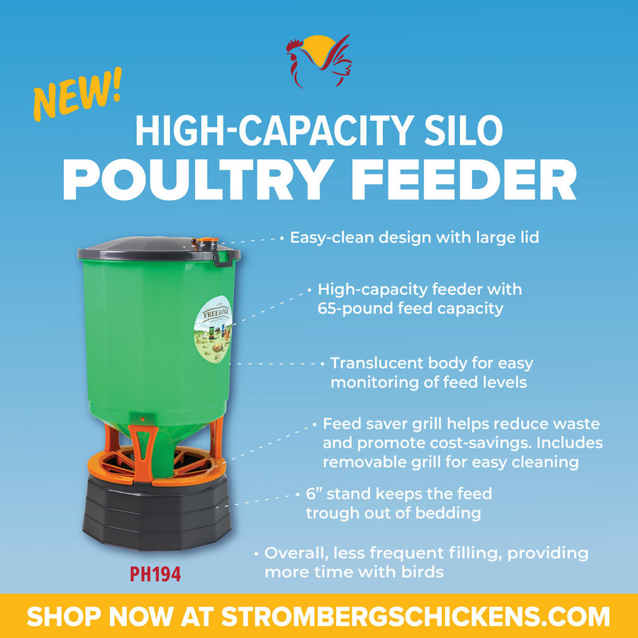 High Capacity Silo Poultry Feeder - 65 lb
