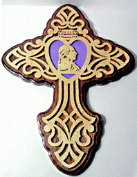Purple heart cross - Scroll Saw Artist