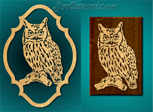 Two owls & moon - Scroll Saw Artist