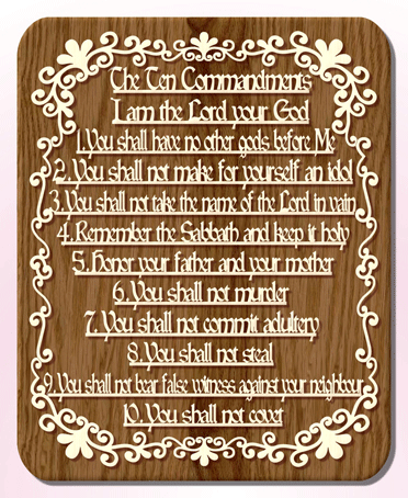 The Ten Commandments Scroll Saw Artist