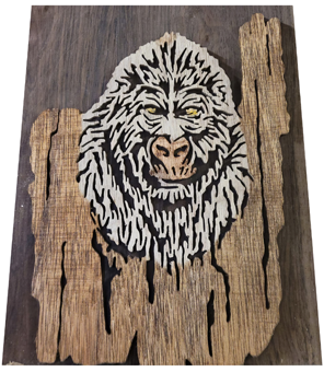 Rustic wood slab - gorilla - Scroll Saw Artist