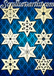 Six-sided star ornaments - Scroll Saw Artist