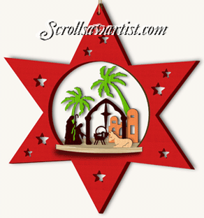 Nativity in star - Scroll Saw Artist