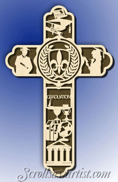 Graduation cross (CE059) - Scroll Saw Artist
