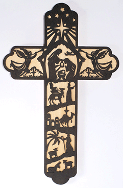 Nativity cross (RE085) - Scroll Saw Artist