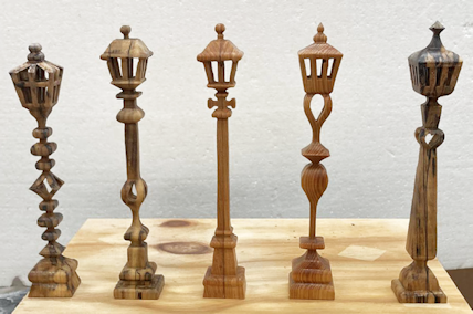 Compound cut lamp posts - Scroll Saw Artist