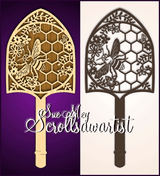 Garden trowel - bee & flowers - Scroll Saw Artist