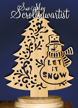 Tree with snowman #2 - Scroll Saw Artist