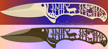 Hunting knife with deer #2 - Scroll Saw Artist