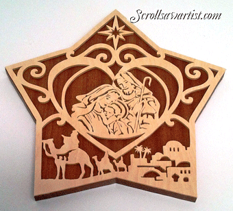 Nativity in star - Scroll Saw Artist