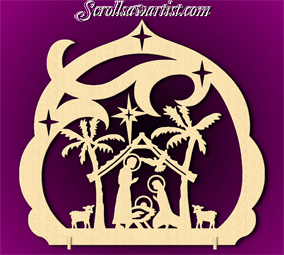 Standing Nativity plaque #5 - Scroll Saw Artist