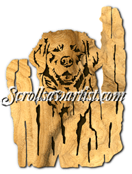 Rustic wood slab - dog - Scroll Saw Artist