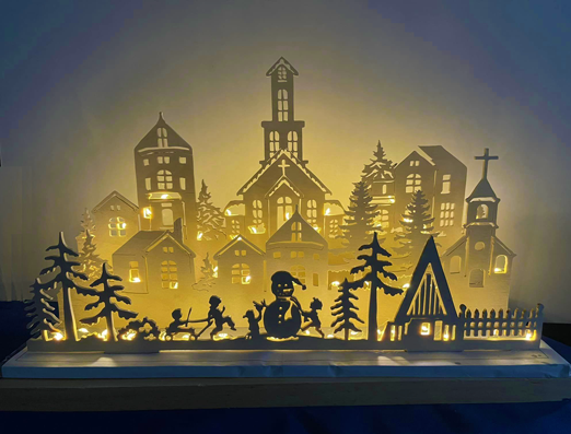 Layered village scene